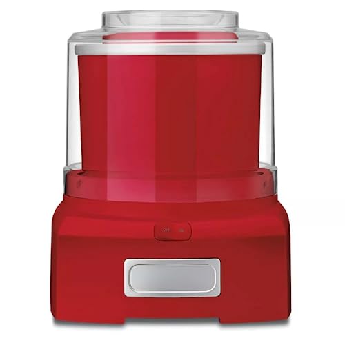 1½ Quarts Automatic Frozen Yogurt, Ice Cream & Sorbet Maker, Easy-Lock Lid with Large Spout, Red