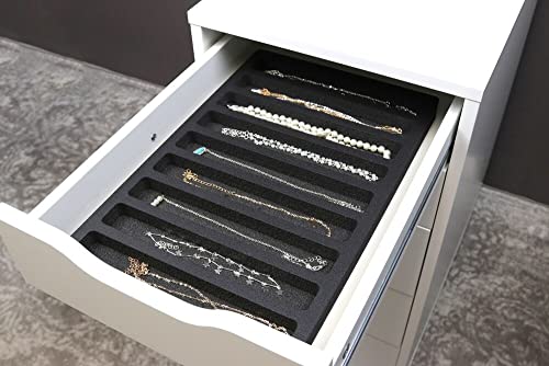1 Pc of Stackable Jewelry Tray Display Organizer Grid 16x10 Black Foam Necklace