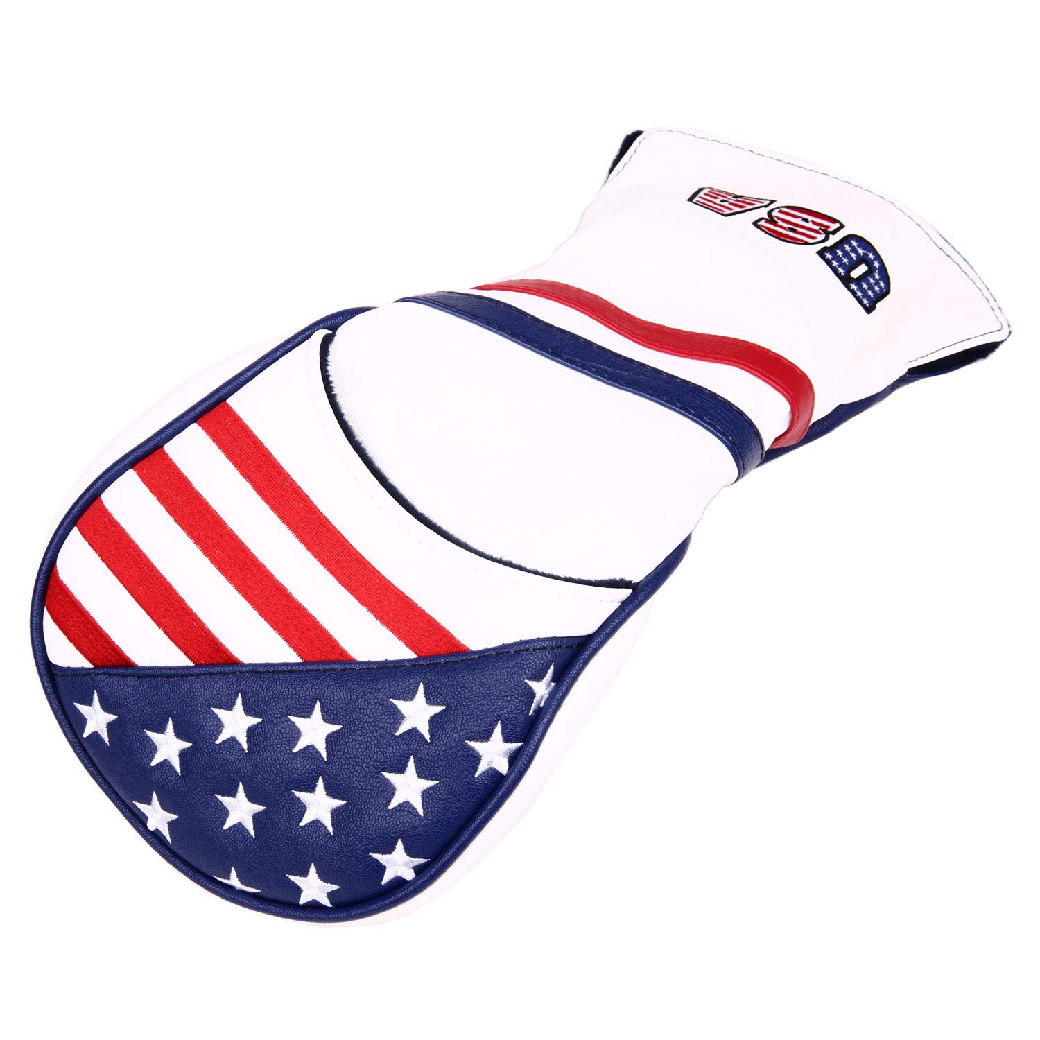 1 3 5 Golf Headcovers USA Stars and Stripes White Vintage Retro Patriotic Driver Fairway Wood Cover