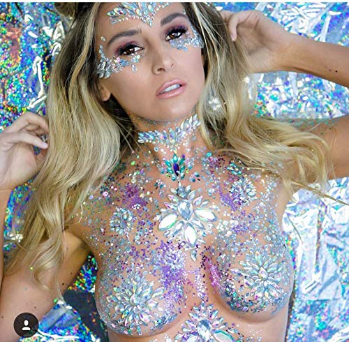 1 Set Temporary Tattoos Stickers Face body Jewels face Gems breast jewels sticker for women