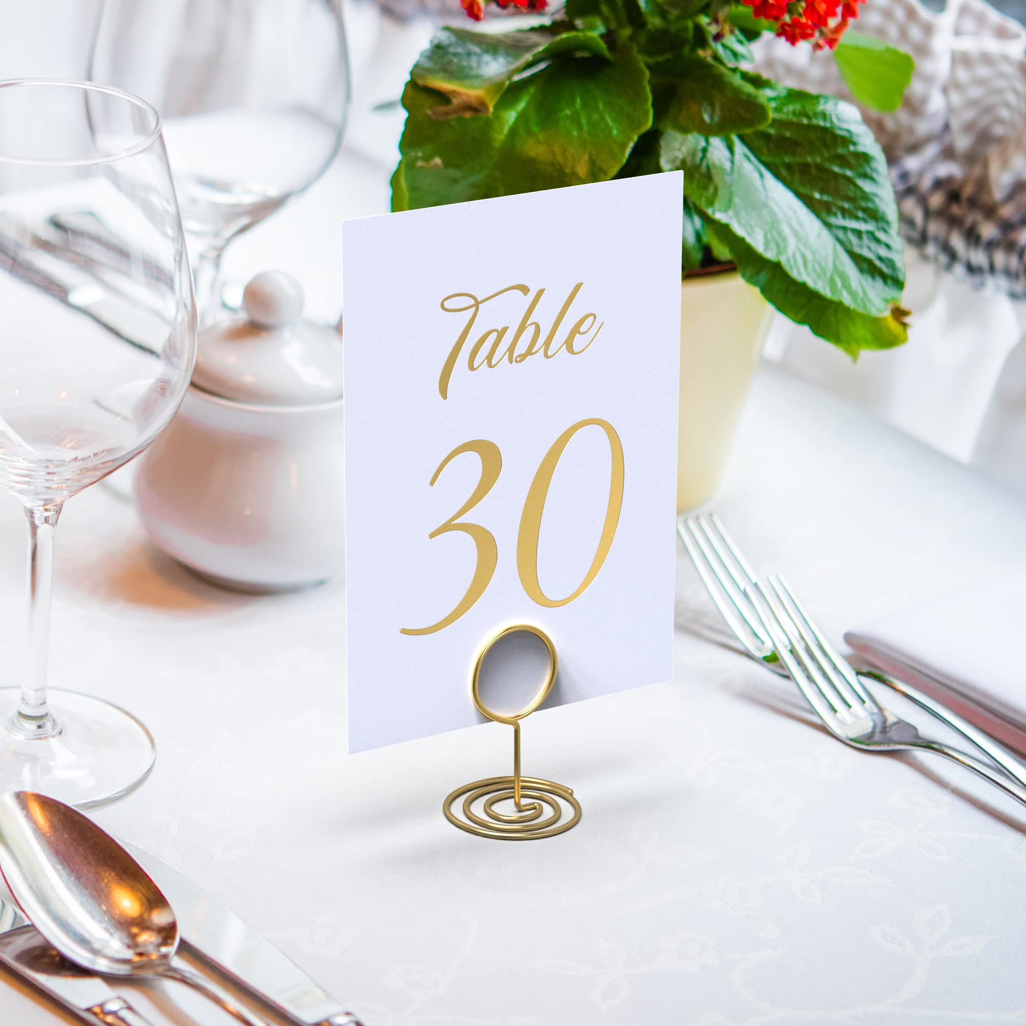 10 Pack Gold Reserved Table Signs & Gold Table Numbers 1-30 for Wedding Reception Party Restaurant - Gold Foil Wedding Table Numbers & Reserved Signs