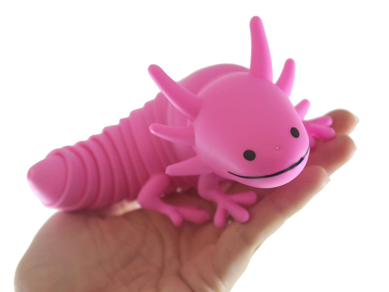 1 Pink Axolotl Fidget - Large Wiggle Articulated Jointed Moving Axolotyl Toy - Unique Gift, Lover, Decoration (1 Pink)