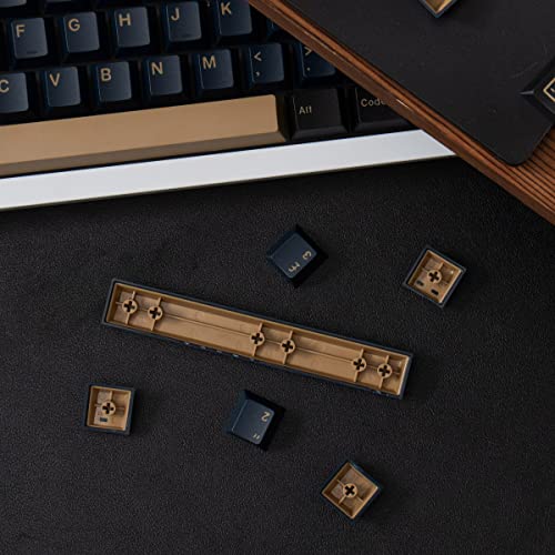169 Keys Double Shot Keycaps Cherry Profile Blue Samurai Keycaps for 61/64/87/104/108 Cherry Mx Switches ISO ANSI Layout Mechanical Keyboard