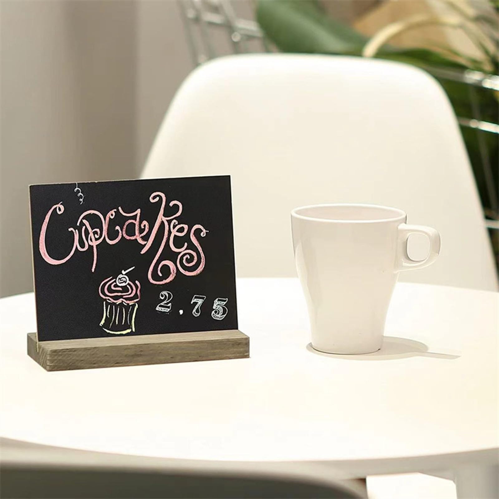 1 Set Chalkboard Signs with Stable Base Mini Chalkboard Signs with Stand Wooden Chalkboard Signs Easy Writing Detachable Mini Blackboard for Desktop Wedding Message Board Party Table Number Home Stor
