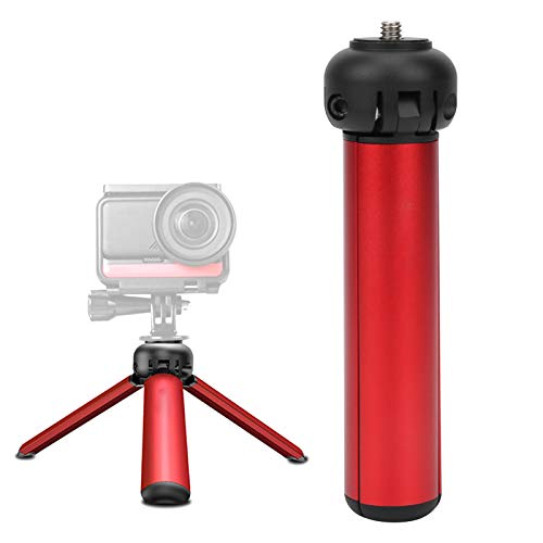 01 Aluminium Alloy Desktop Tripod Action Camera Mini Bracket Accessory with Extension Rods, Sports Cameras, Phones, Mirrorless Cameras and Other Equipment for Pocket 2(Mini Version red)