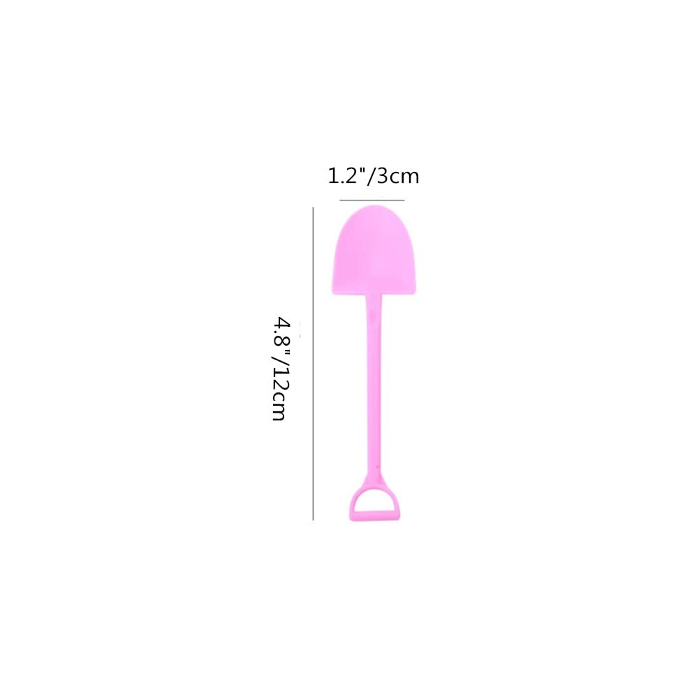 100 PCS Disposable Mini Shovel Shape Spoons, Colorful Plastic Ice Cream Shovel Spoon for Dessert Pudding Yogurt Sugar (4.8 Inch, 5 Color)
