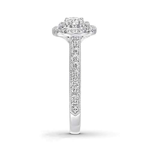 1 ct tw Bridal Set Vintage Moissanite Engagement Rings for Women 10k White Gold Free Engraving