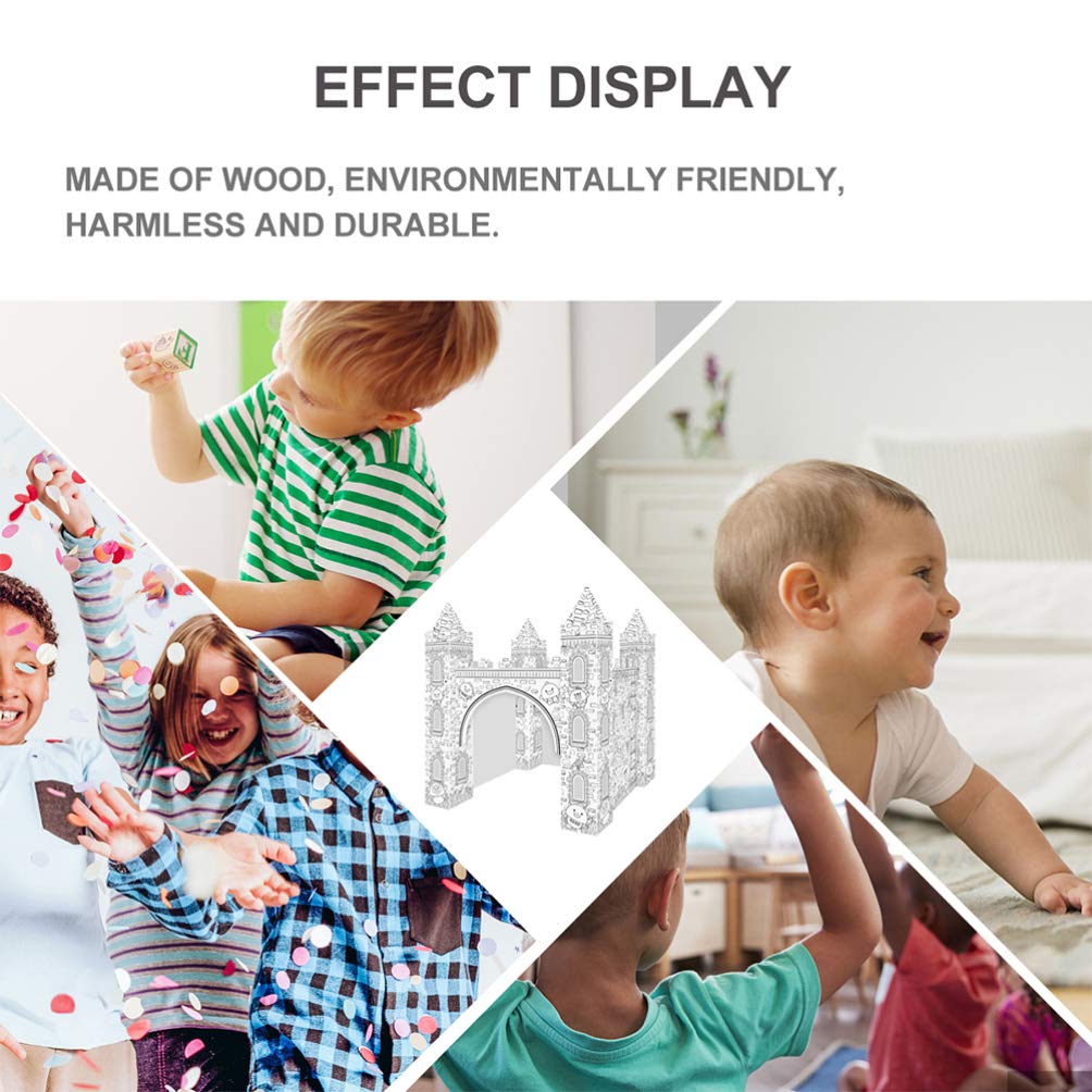 1 Set Colorizing 3D Castle Paper Fairy Tale Castle Paintable Cardboard Castle Kids Art Craft Supplies for Indoor Outdoor Fun
