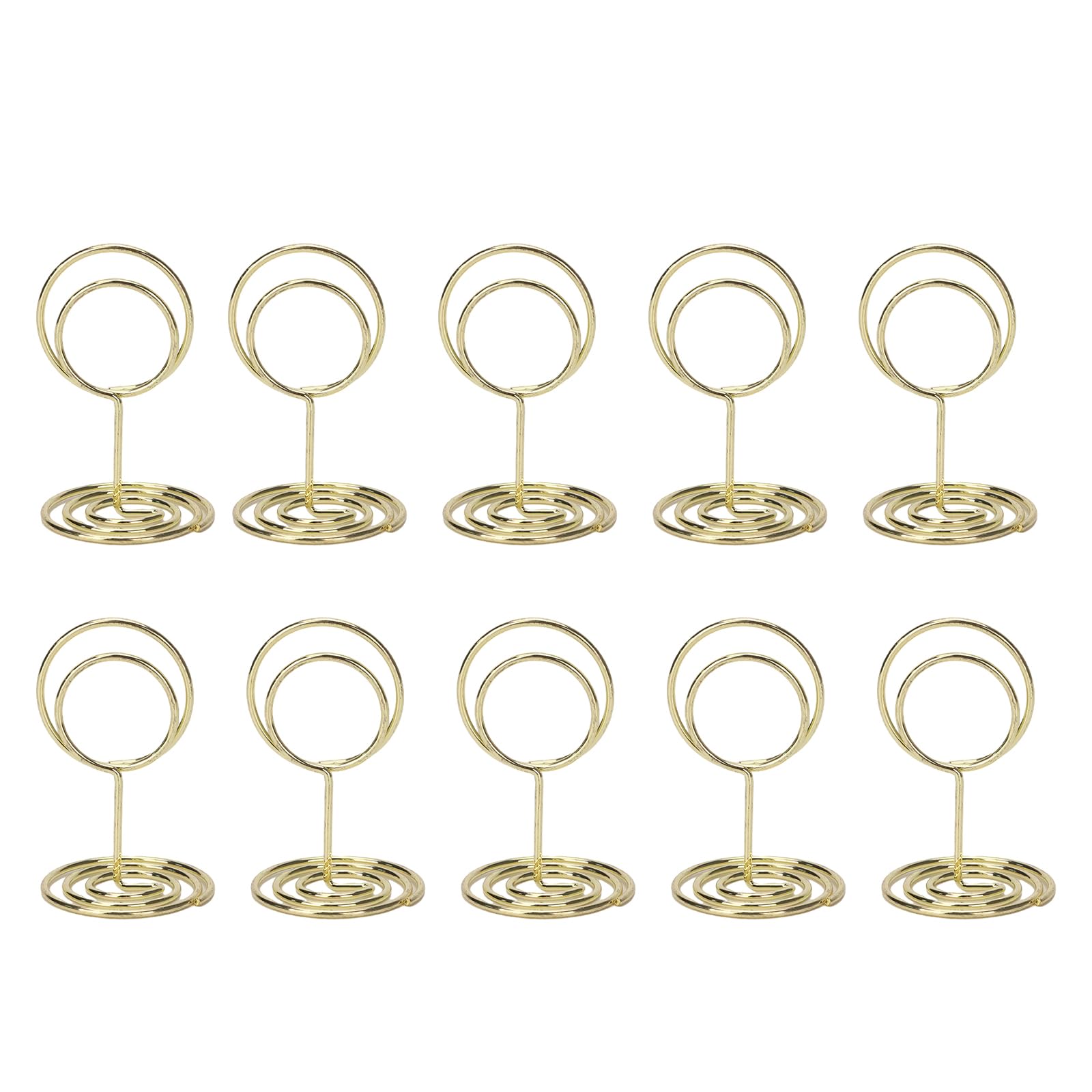 10 PCS Gold Place Card Holder 2 Inch Mini Table Number Holders with Cards Table Stands Wire Memo Clips Holder for Wedding Party Centerpiece Restaurant Decorations Table Setting Baby Shower