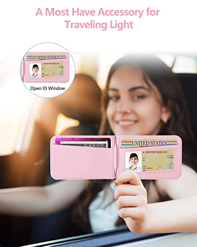 2-in-1 Magnetic Wallet, Up-grade with iPhone Wallet and Adjustable Stand, Open ID Window, Magnetic Wallet for iPhone 14 Pro Max/14 Pro/14/14 Plus/13/12 Series, 9 Cards Holder, Vegan Leather, Pink