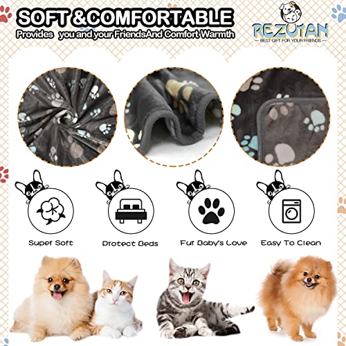 1 Pack 3 Blankets for Dogs Blankets for Large Dogs Medium Dog Blanket Super Soft Fluffy Premium Fleece Pet Blanket Flannel Throw for Dog Puppy Cat Paw Blanket,Gray,41x31inch
