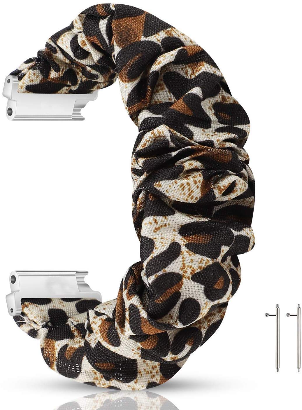200Pcs Compatible for 3Plus Callie Band, Blueshaw Fabric Elastic Scrunchie Elastic Watch Band Women Cute Replacement Straps for 3Plus Callie Hybrid SmartWatch (Leopard Print)