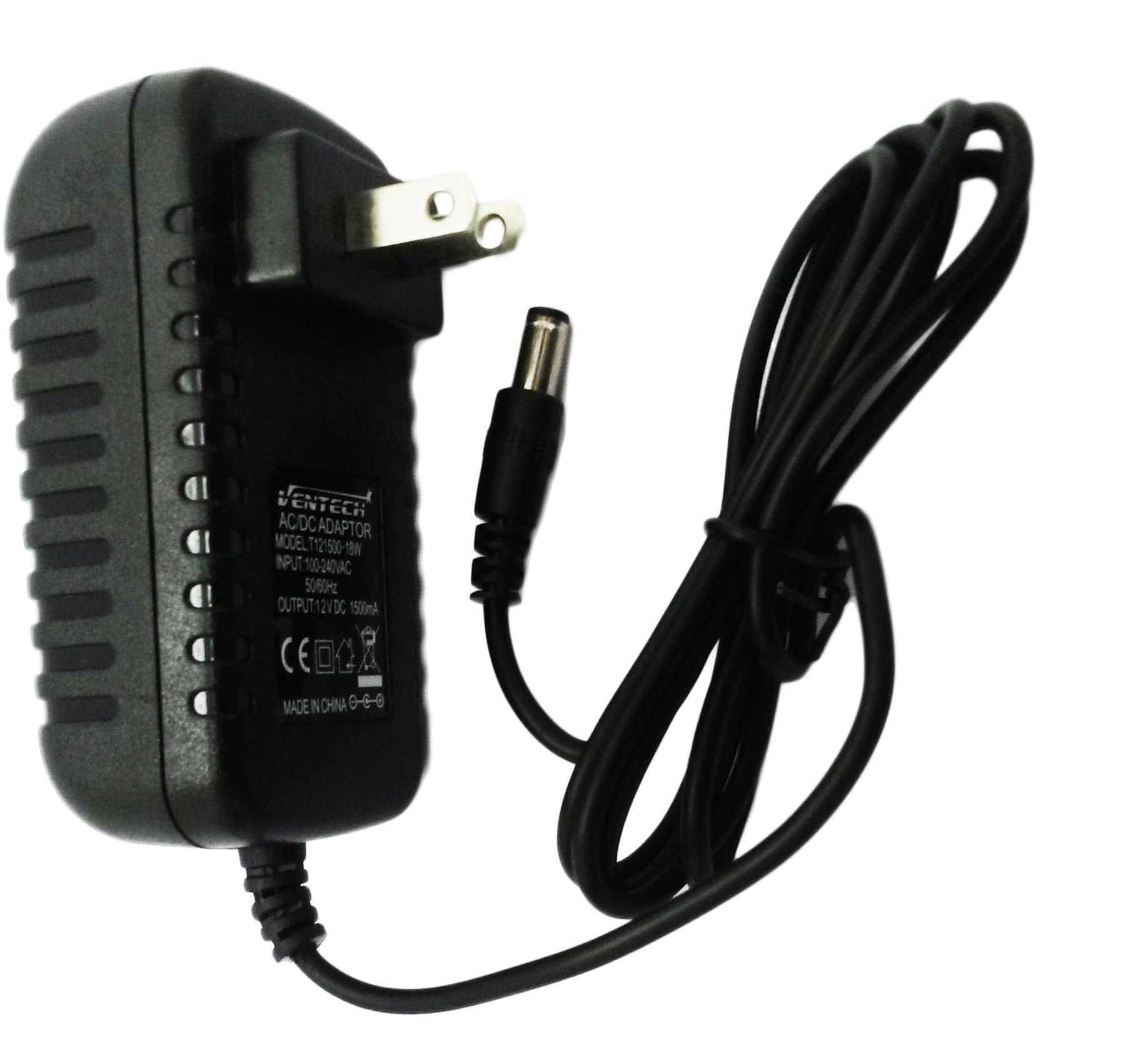 12V 1.5A Power Supply Adapter 100-240V AC to DC 12V Transformers, Switching Power Supply for 12V 3528/5050 LED Strip Lights 18W More Than Regular 12 Volt 1Amp 1a 2.1mm X 5.5mm Security CCTV VENTCH