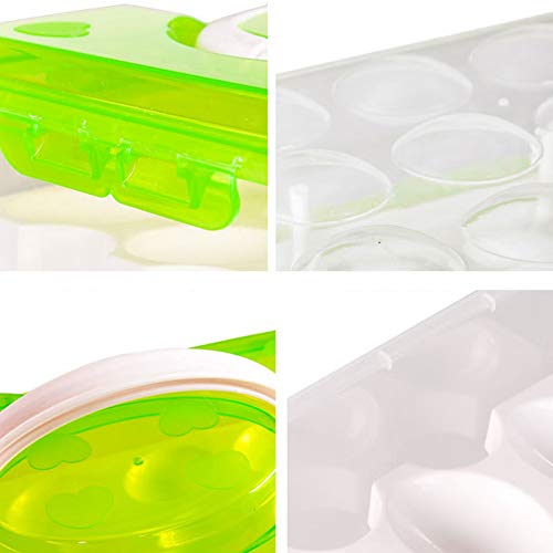 2-Tier Deviled Egg Container Deviled Egg Holder with Lid and Handle Removable Tray for Refrigerator Freezer Storage, Holds 24 Eggs (Green)