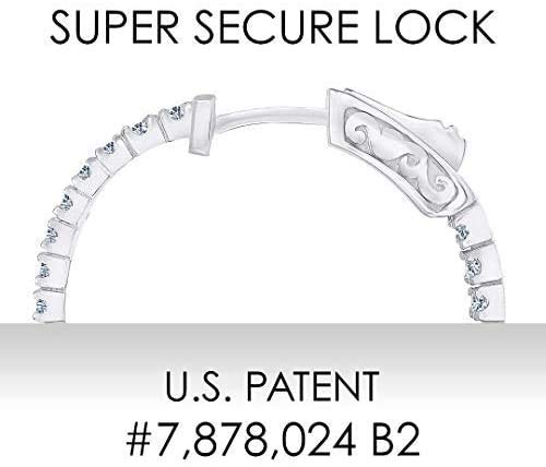 1 Carat Diamond Inside Out Hoop Earrings for Women in 14k White Gold G-H Secure Lock by Beverly Hills Jewelers