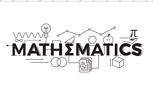 17x44 inch Children Room Mathematics Sign Wall Stickers Math Education Vinyl Decals School Classroom Decoration Motivational Poster Wall Murals HQ951 (Black)