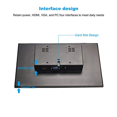 12.3 inch Portable Monitor, 16:9 Computer Display 2160x1440 Full HD IPS Screen, HDMI/VGA Gaming Monitor for Computers, Microscopes, DVDs, Camcorders(2K)