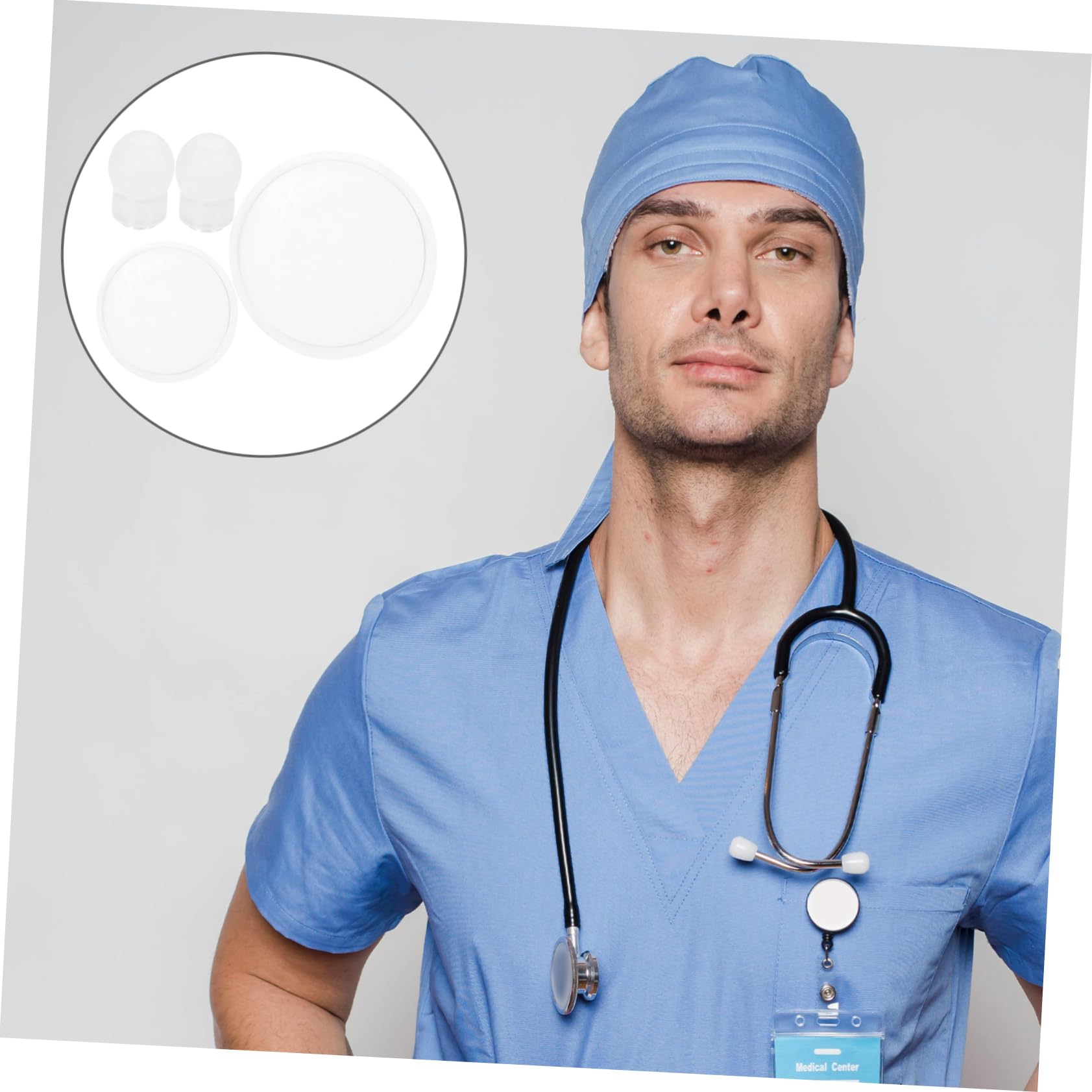 1 Set Stethoscope Diaphragm Ear Tips for Silicone Diaphragms White Ear Plugs Stethoscope Ear Tips Replacement Diaphragm for Stethoscope Earphone Suite Child