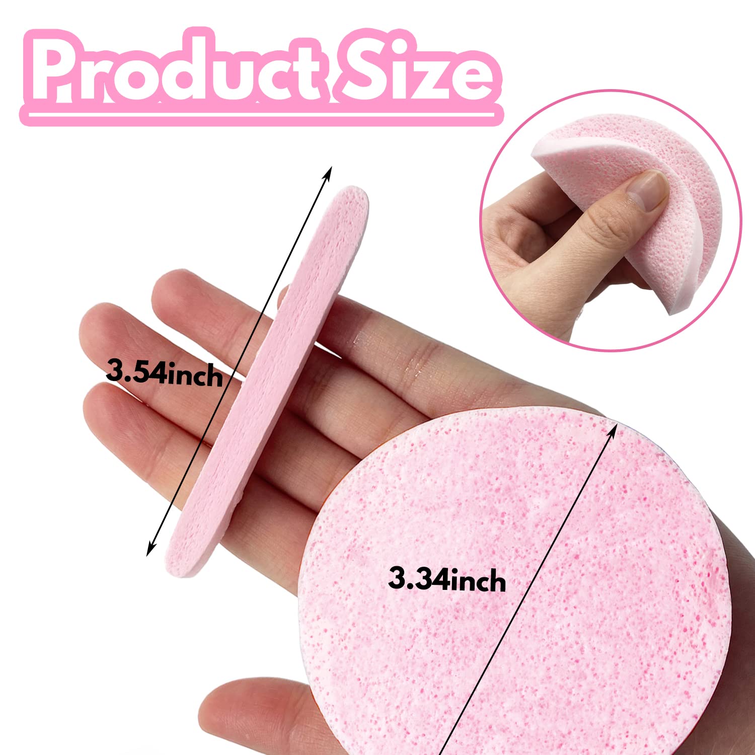 120 PCS Exfoliating Wash Round Face Sponge,Makeup Removal Sponge Pad,Cleansing Facial Sponges for Estheticians,Spa Face Cleansing