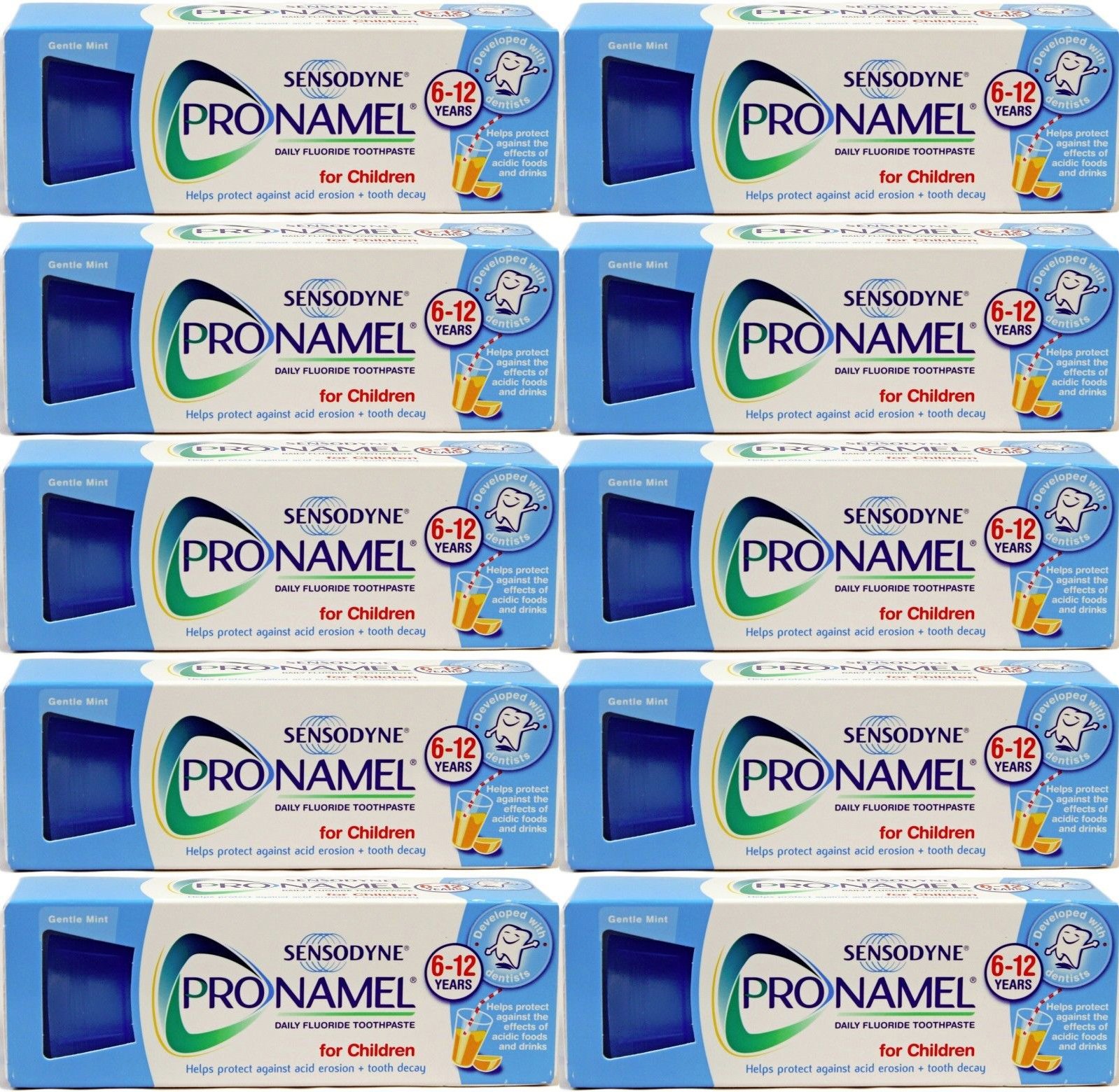 10 Packs of Sensodyne Pronamel Children Daily Fluoride Toothpaste! European!