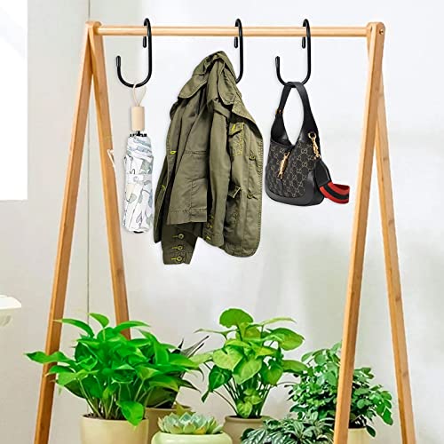 12 Pack Purse Hanger for Closet, Twist Design Bag Hanger Purse Hooks Closet Organizer, Large Closet Rod S Hooks for Hanging Bags, Purses, Handbags, Belts, Hats, Plants, Pots (Black)