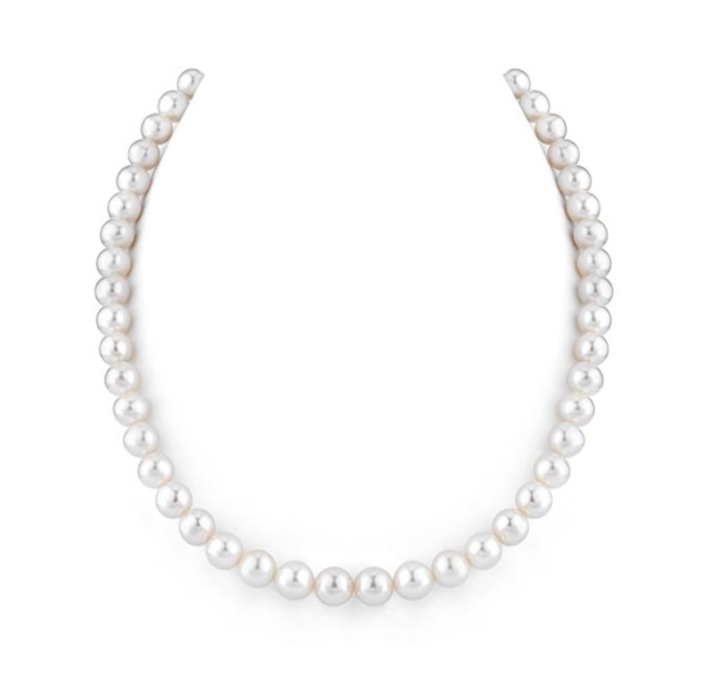 1 Strand Adabele Real Natural AAA+ Grade Round White Cultured Freshwater Pearl Organic Gemstone Necklace 16 Inch Long Single String Jewelry PN5-A67