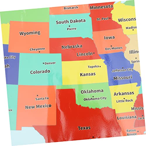 1 Sheet United States Map Usa Map Cartoon Posters Classroom Geography Poster Learning Posters Portable Poster Synthetic Paper Cartoon Preschool Flip Chart