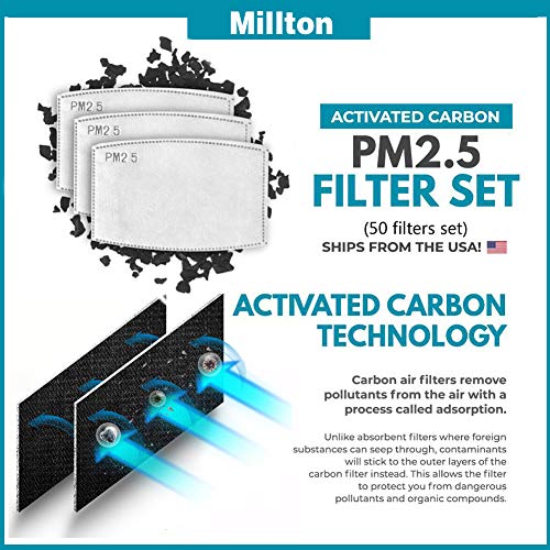 50 PCS PM 2.5 Filters Activated Carbon Filter Replaceable (50 pcs)