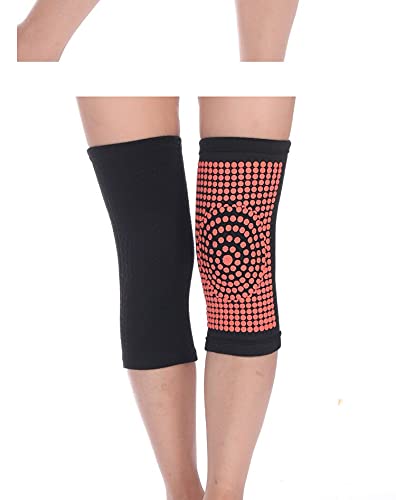1 Pair Self Heating Support Knee Brace Warm for Arthritis Joint Pain Relief and Injury Recovery Knee Pads (Black,S)