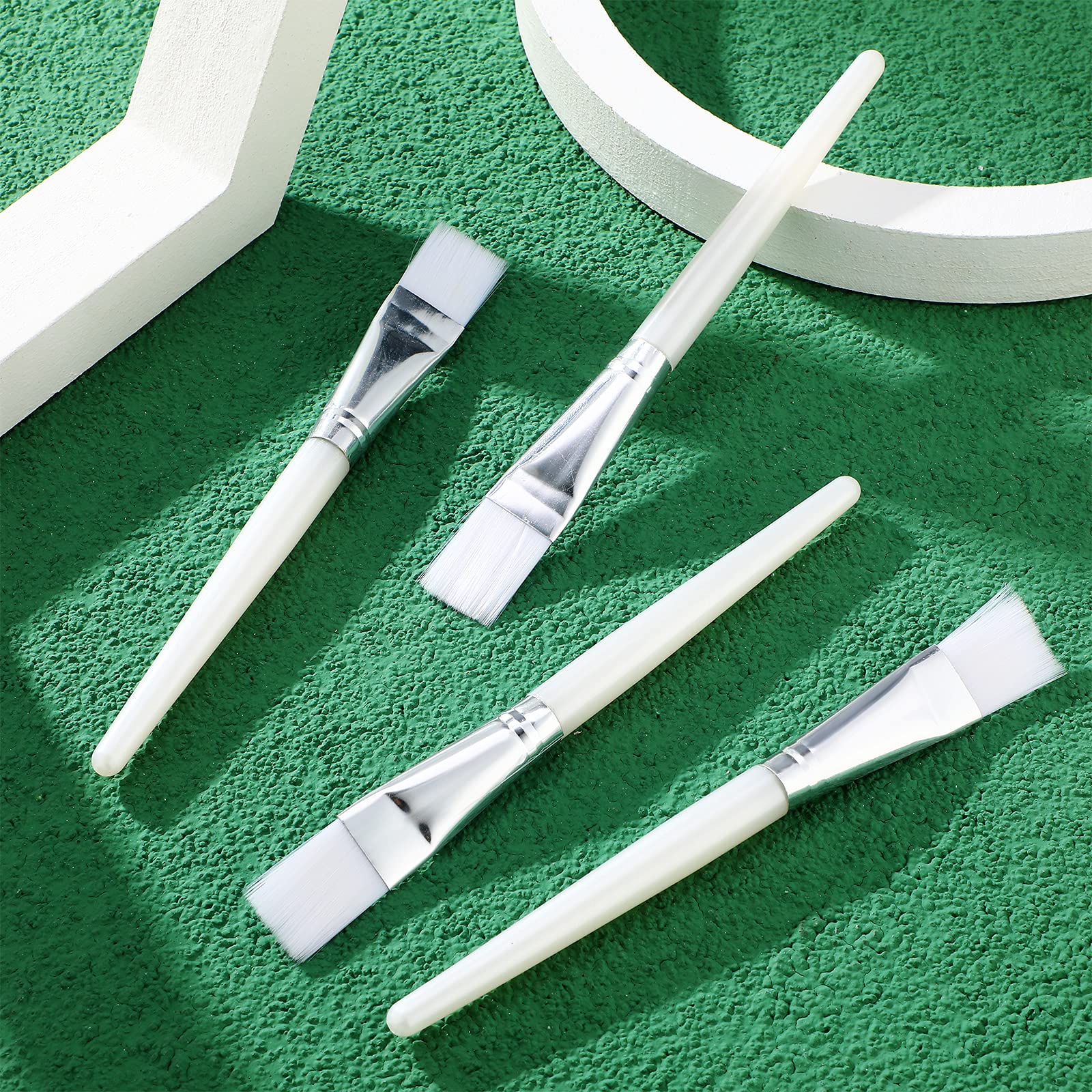 24 Pieces Facial Brush Face Brush Cosmetic Makeup Brushes Tools for Facial Eye Application and DIY Needs (White)