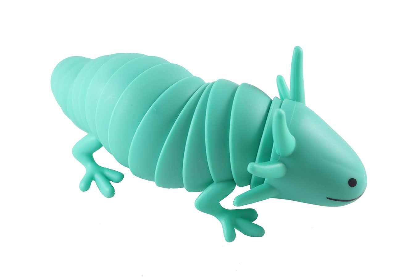 1 Teal Axolotl Fidget - Large Wiggle Articulated Jointed Moving Axolotyl Toy - Unique Gift, Lover, Decoration (1 Teal)