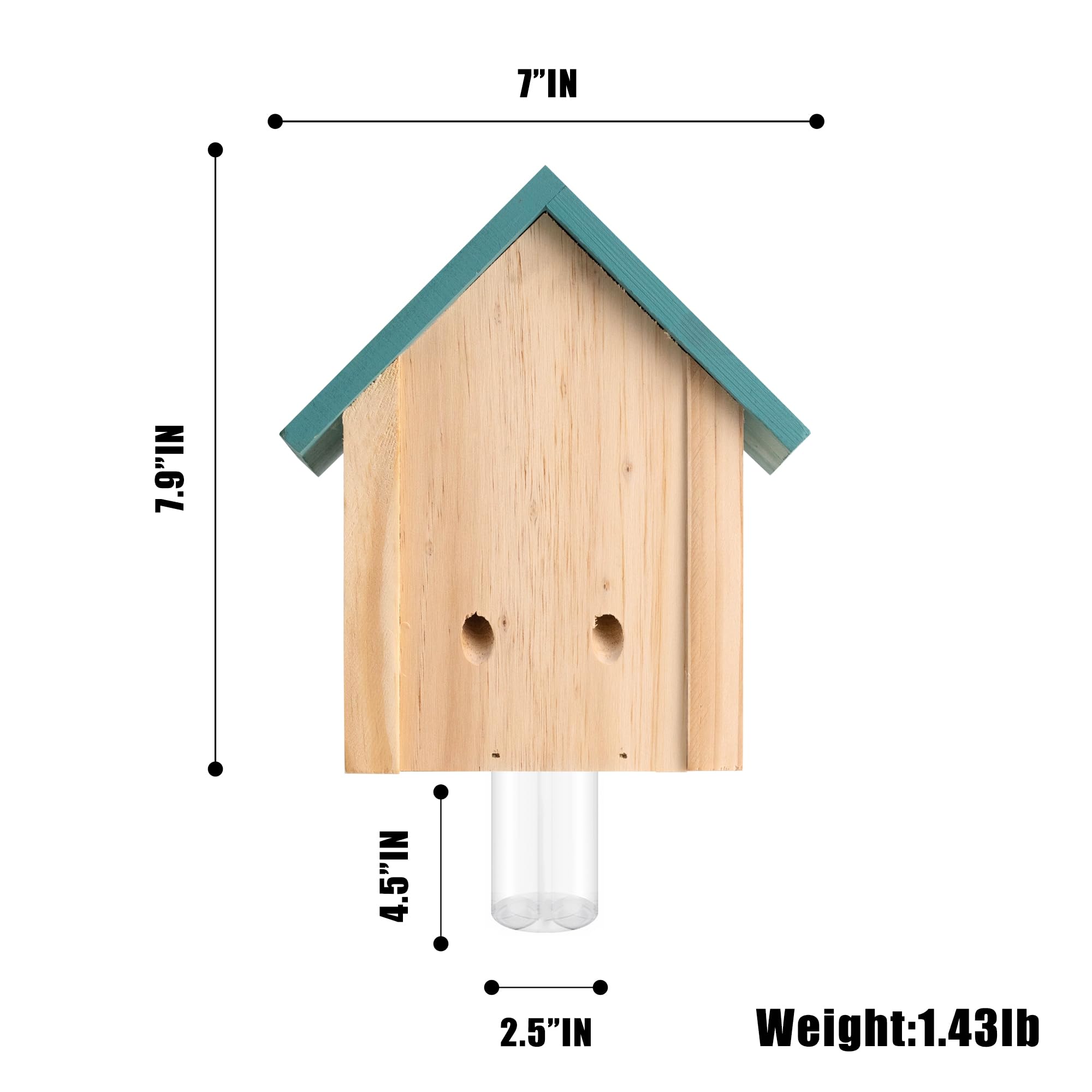 1 Pack Wood Carpenter Bee Trap for Outside - Best Bee Trap - Wood Boring Bee Trap- Nature Cabin Style Carpenter Bee Traps Outdoor Hanging - Insect Traps Removes Carpenter bee