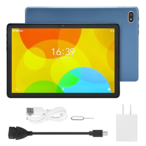 10.1 Inch HD Tablet, 4G LTE Tablet 2.4G 5G WiFi Dual Camera US Plug 100β240V Octa Core for Home (Blue)