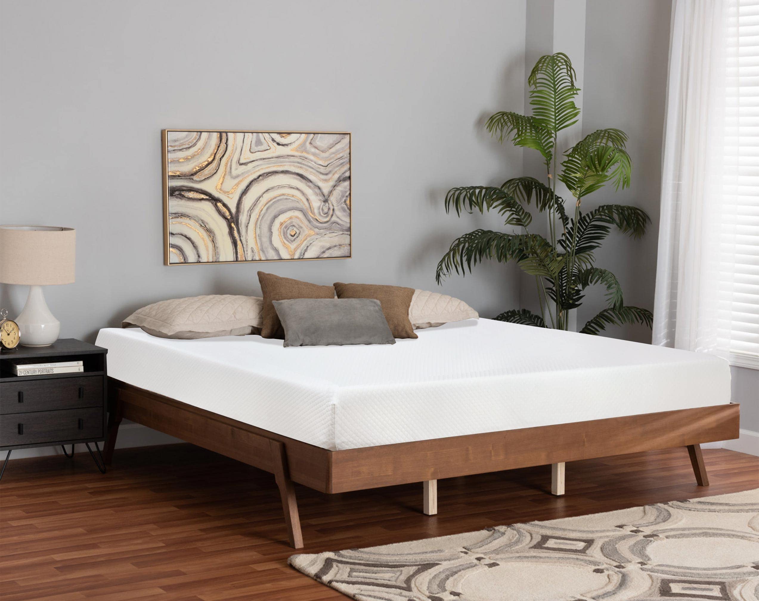 10 inch Queen Size Mattress with Cover, Cooling Gel Memory Foam Queen Mattress for a Cool Sleep & Pressure Relief, Medium Firm Mattress Pad Queen Mattresses, Bed in a Box, CertiPUR-US Certified