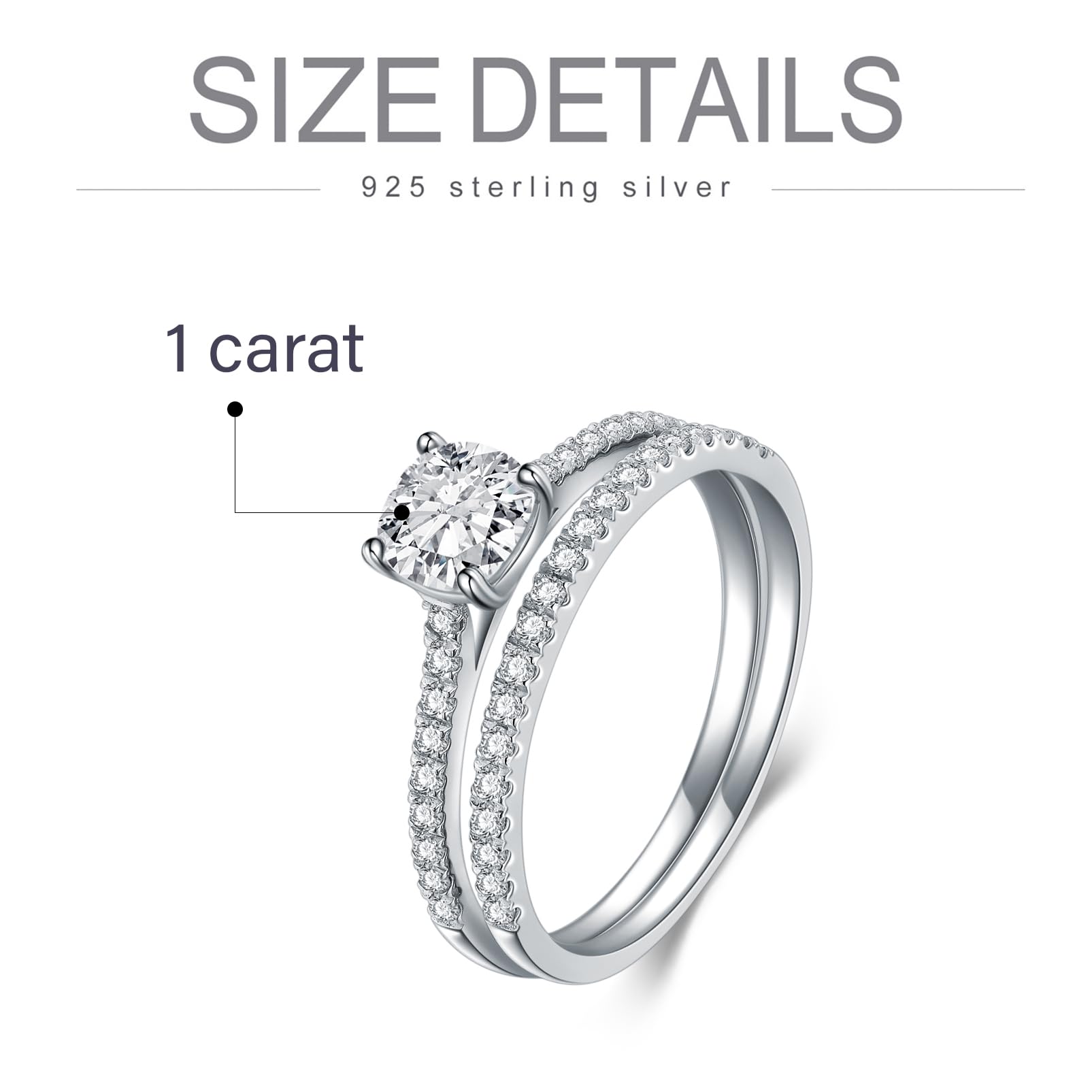 1.0 ct Cushion Cut Engagement Wedding Ring Set, Classic Halo Moissanite Bridal Set Engagement Rings For Women 925 Sterling Silver Promise Wedding Ring, Size 6