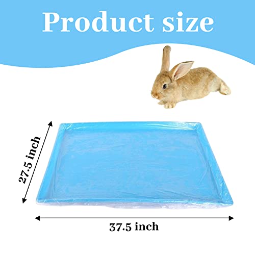 100 pcs Rabbit Cage Liners Disposable Large Plastic Mat Films for Bunny Guinea Pigs Chinchillas Rats Hamsters Hedgehogs and Other Small Animals 37"×27"