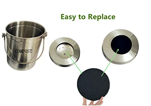 12 Pack Kitchen Compost Bin Charcoal Filter 7.25 Inch Diameter Extra Thicker & Bigger-Over 3 Years Supply- Longer Lasting Activated Charcoal Odor Trapping Filters (0.4inch/10mm Thickness), Round