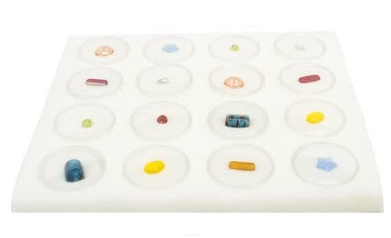 1 Pc of Jewelry Gemstone Foam Round Gem Jar Liner Display Tray Insert, 16 Jar, Medium, White