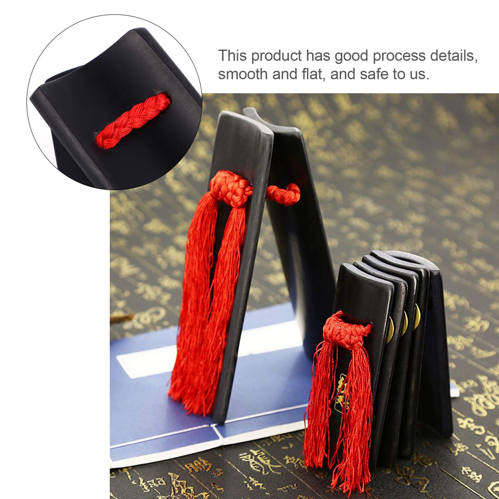 1 Pair Chinese Kuaiban Bamboo Bamboo Musical Instruments Traditional Hand Percussion Castanets Clapper Instrument for Adults Chinese Spring Festival (Black)