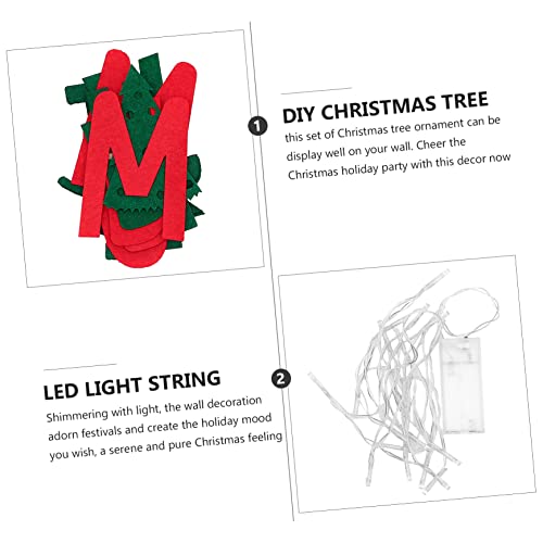 1 Set Christmas Tree with Lights Christmas Decorations LED Decor Christmas Tree Light Christmas Fairy Light Wall Felt Christmas Tree Christmas Wall Decor Xmas Ornament LED