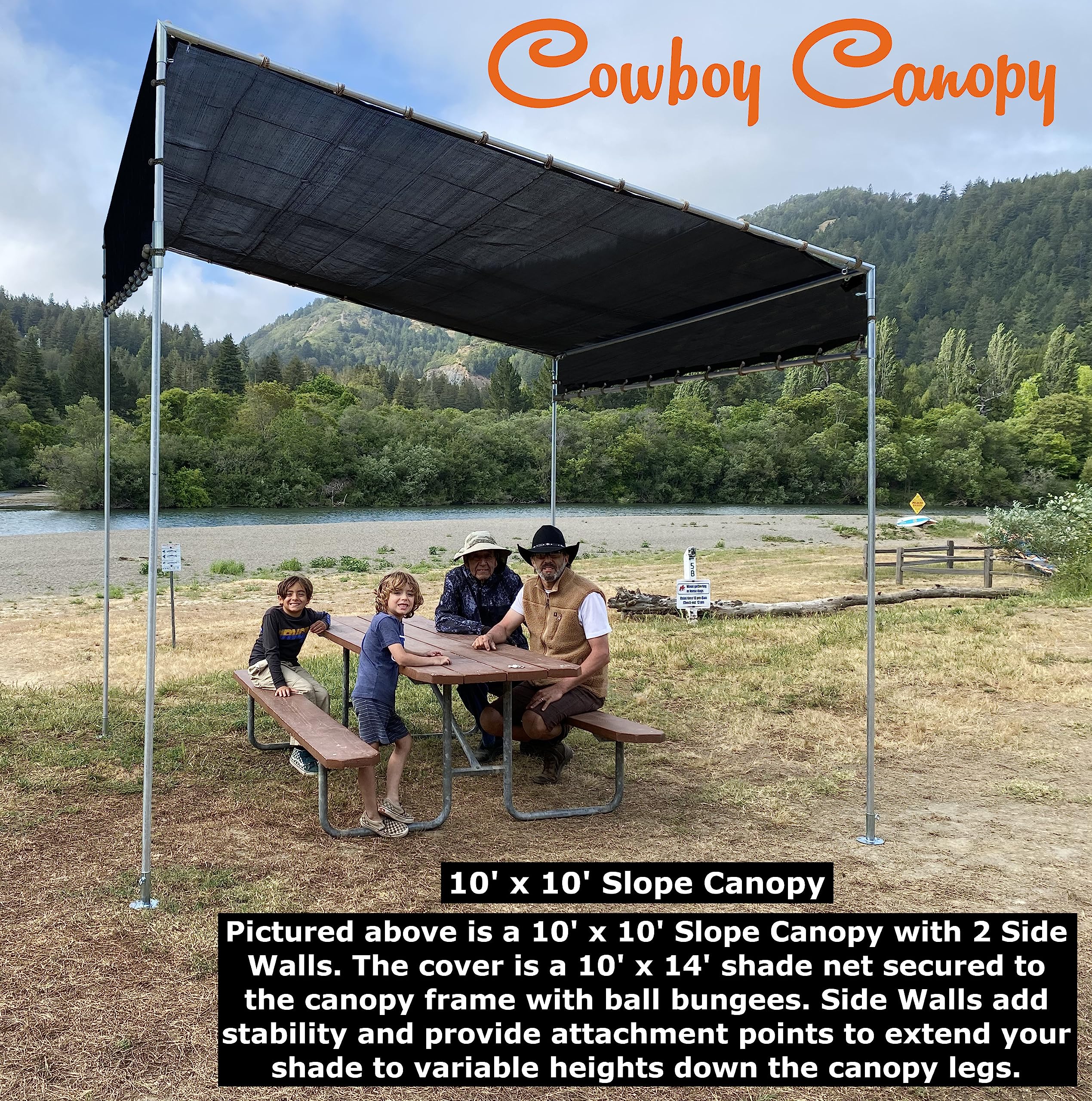 10' x 10' Slope, Lean-to Canopy Fittings Kit, DIY Metal Carport Frame Parts, 1" EMT