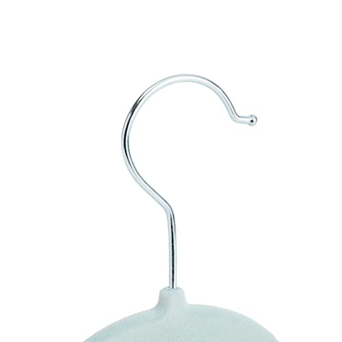 24-Pack Light Blue Velvet Hangers with Movable Clips for Baby and Kids Clothes, Slip-Resistant, Space-Saving for Pants, Leggings, Skirts, Shorts, Jackets, 360 Degree Swivel Hook (12x8 in)