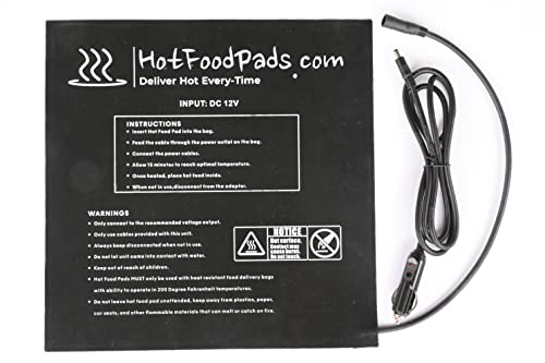 12"x12" Food Delivery Heated Pad for Bag Car 12v. DC Pizza Warmer for Belleford, Herculean, Homevative, BlueVoy, Kibaga, NZ Home, Rubbermaid fits 23"x14"x15", and 17"x17" (14x14) (12"x12")
