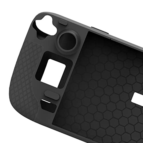 1 Set Silicone Case Dust-Proof Wear-Resistant Game Console Silicone Protective Case for Steam Deck Black
