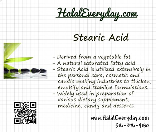 1 lb Stearic Acid White Flakes Food Grade NF/USP - Natural Preservative, thickener, emulsifier and stabilizer for Food, soap, Lotion, Cream