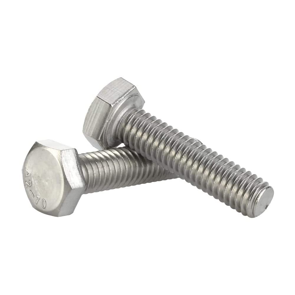 1/4-20 x 2 (3/8" to 4" Available) Hex Head Screw Bolt, Fully Threaded, Stainless Steel 18-8, Plain Finish, Quantity 20