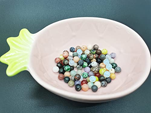 1200pcs 6mm Natural Round Stone Beads Gemstone Beading Loose Gemstone Beads Hole Size 1mm DIY Smooth Beads for Bracelet Necklace Earrings Jewelry Making,Box Packed (24 Material -2,6mm)