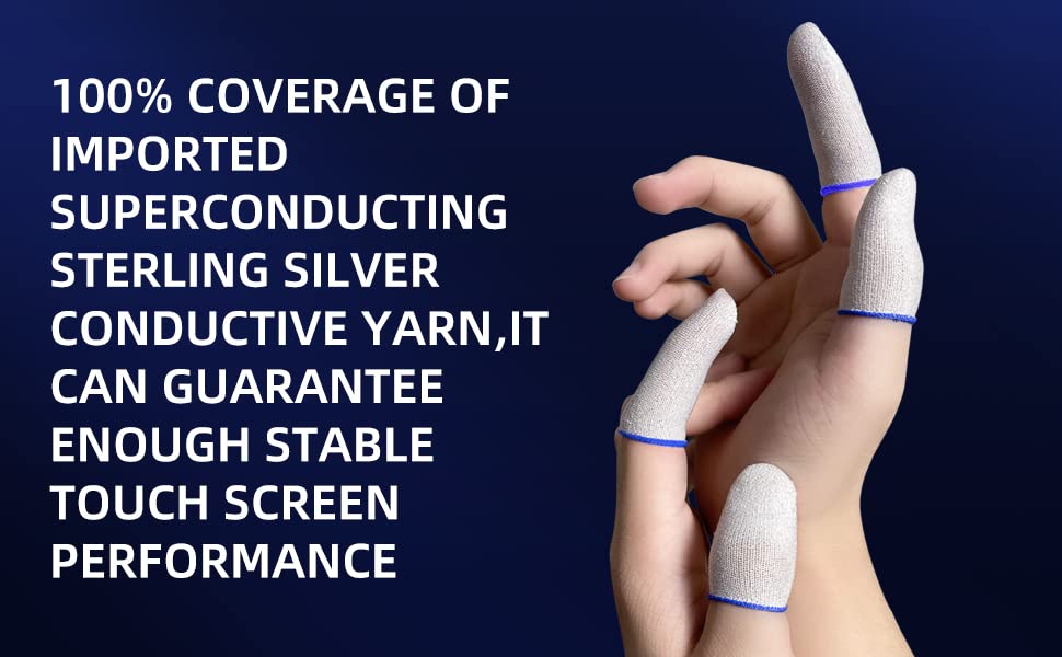10 Piece Mobile Phone Gaming Finger Sleeves Finger Gloves Thumb Anti-Sweat Breathable Cool Finger Covers Glass Fiber for Mobile Game Touchscreen Finger for Phone Game PUBG