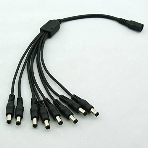 100-240V AC to DC 12V 3A 36W Power Supply Adapter, with 8 Way Splitter Cable, Plug 5.5 x 2.1mm for Led Light Strips NVR DVR Camera