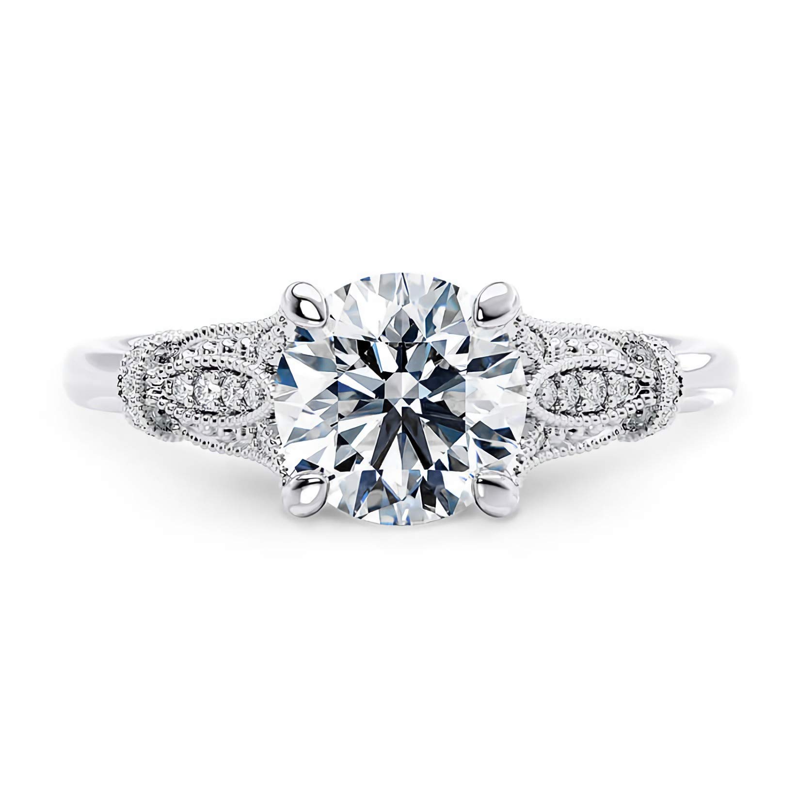 1-1/5 Carat (ctw) Bridal Set Moissanite Engagement Rings for women Platinum Plated Silver Ring Moissanite Rings (30)